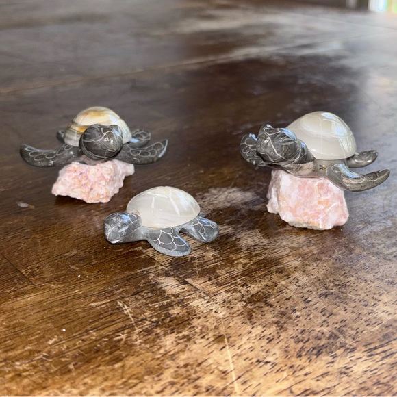 Accents | Marble Stone Sea Turtles Set Of 3 Hand Carved | Poshmark